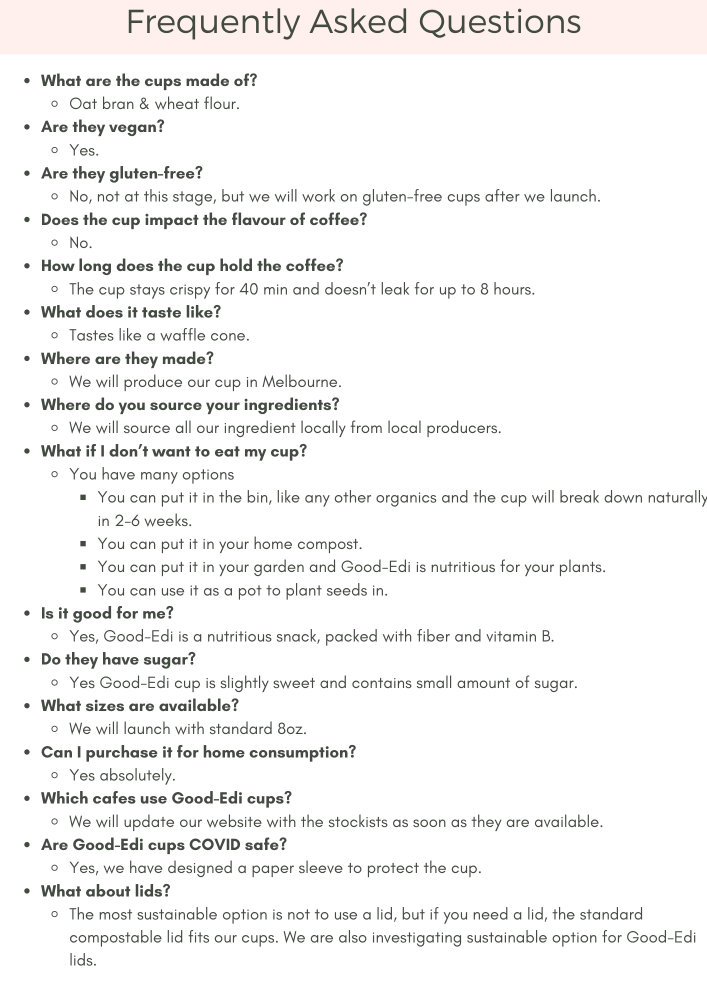 Good-Edi Edible Takeaway Cups